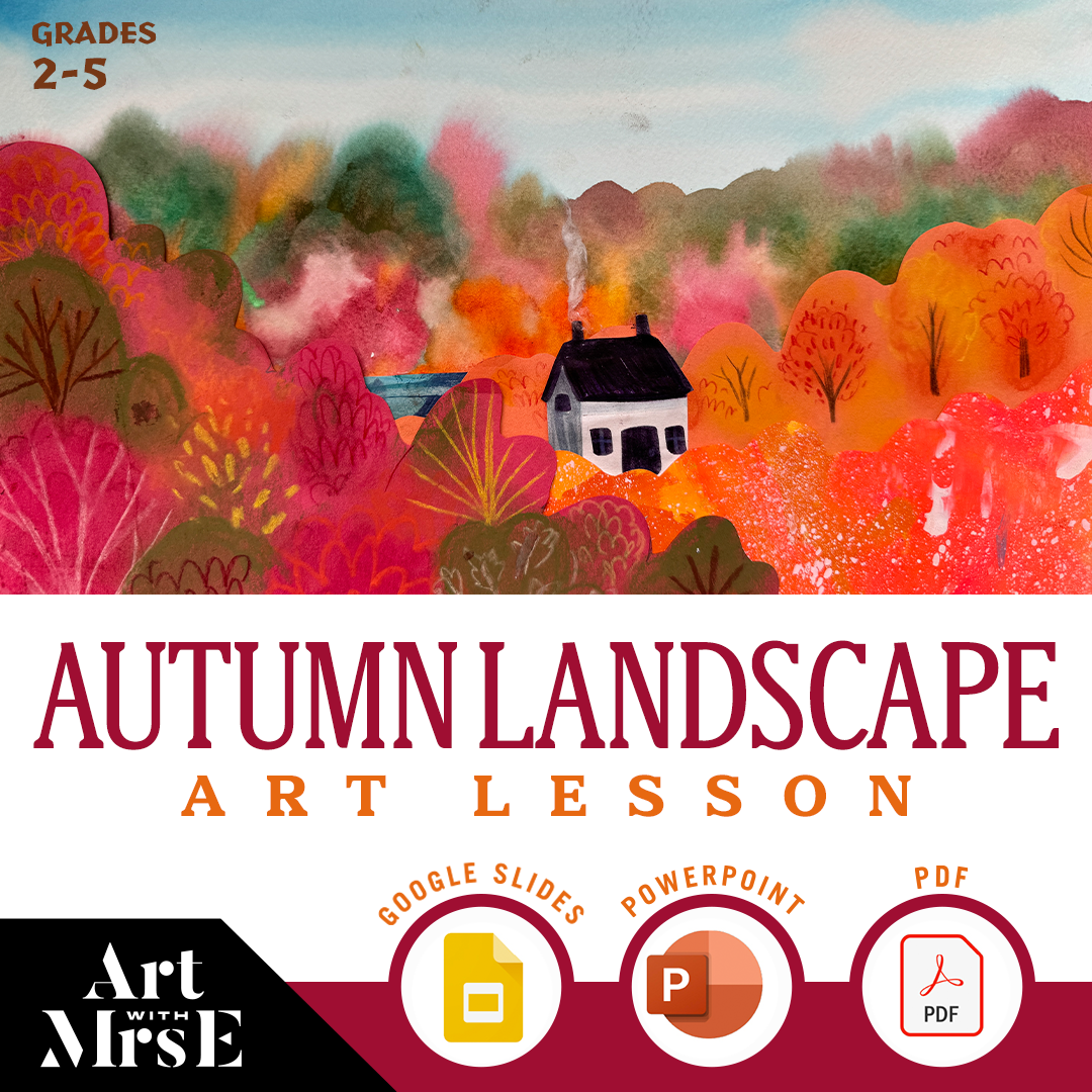 Autumn Landscape | Digital Mixed Media Elementary Art Lesson – Art With ...
