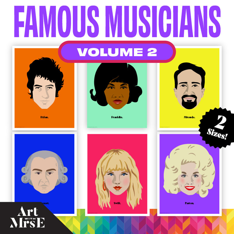 Famous Musicians | Digital Classroom Posters | Vol. 2 – Art With Mrs. E