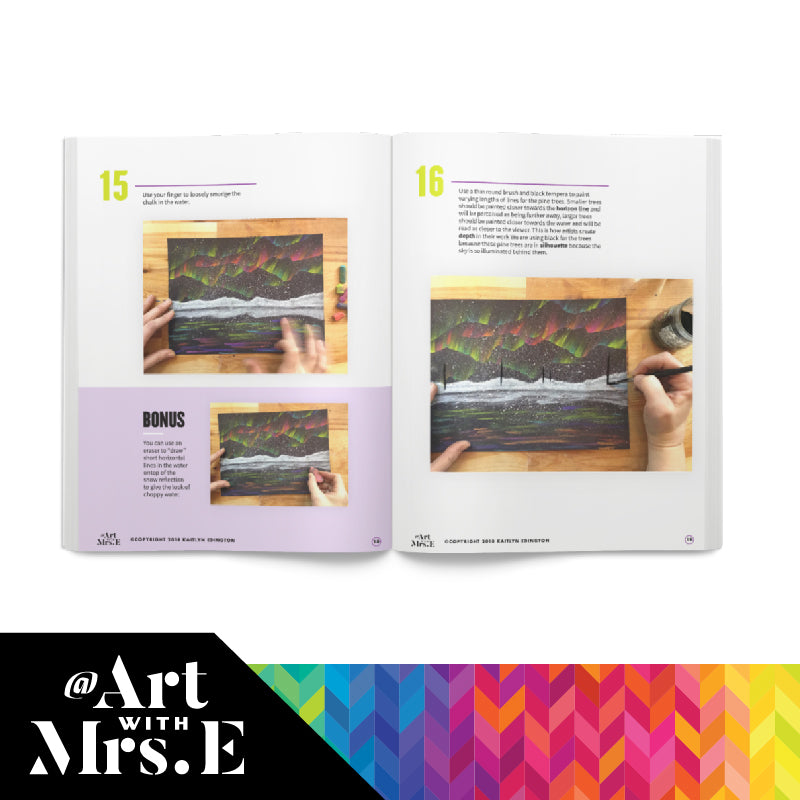 Northern Lights Winter Landscapes | Art Lesson | Digital Download – Art ...