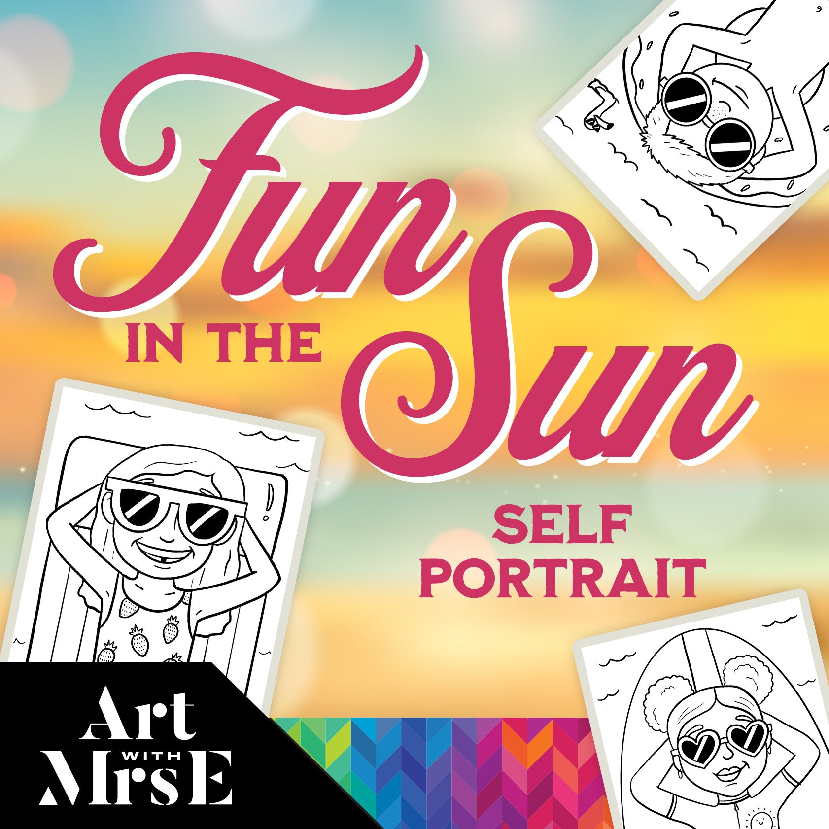 Fun in the Sun Self Portrait | Digital Drawing Guide ☀️ – Art With Mrs. E