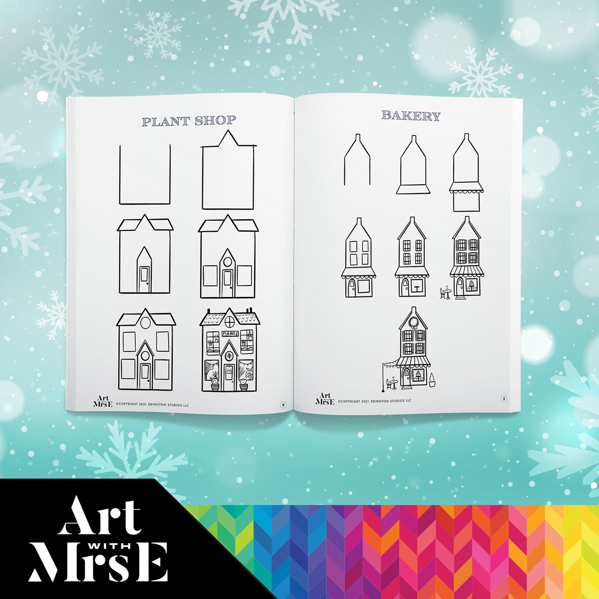 Winter Village Drawing Guide | Digital Download – Art With Mrs. E