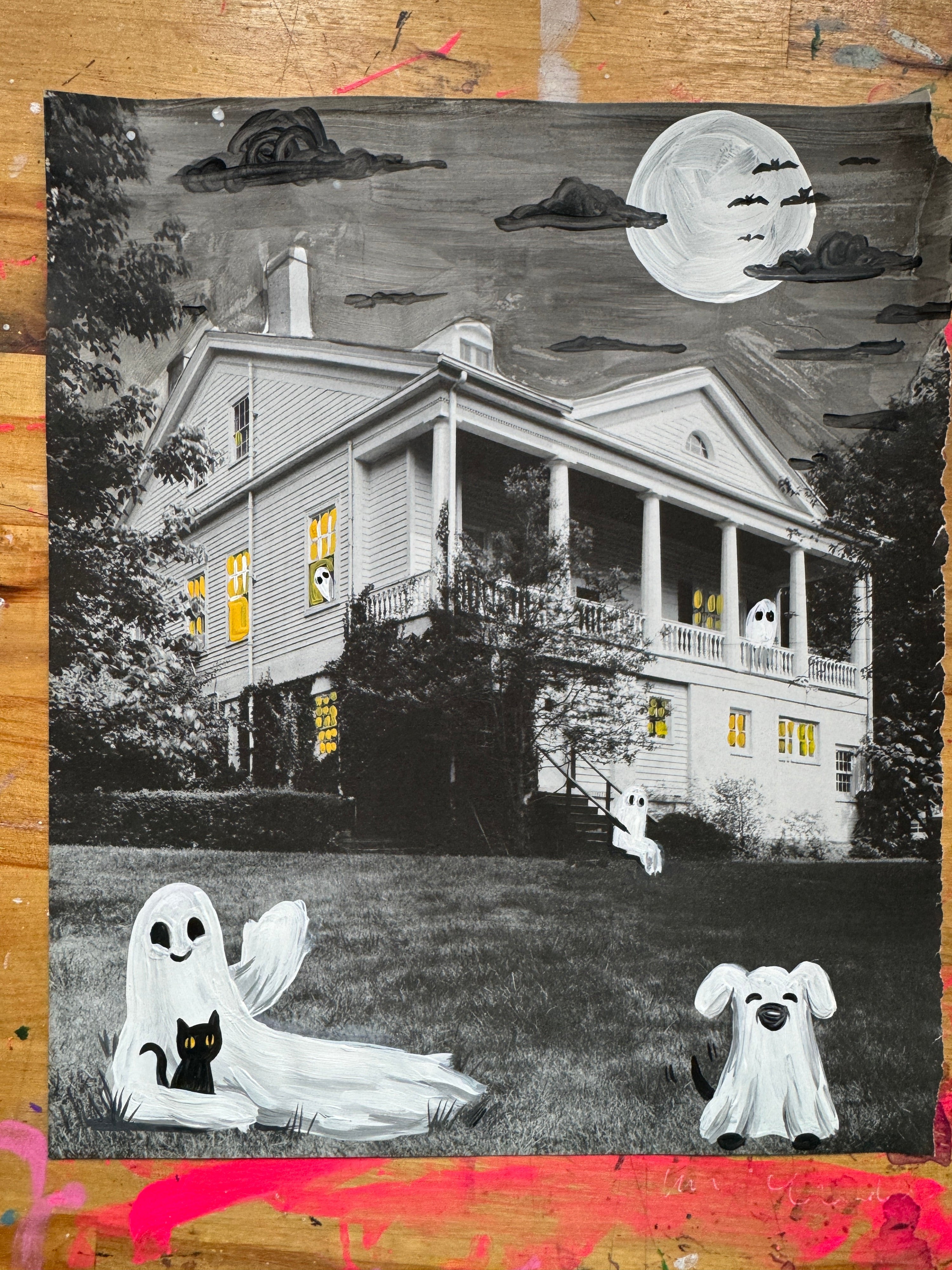 Interactive Ghost Painting Art Lesson for the Classroom – Art With Mrs. E