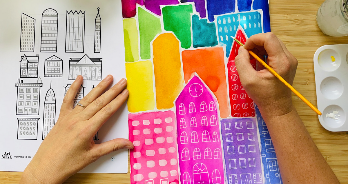 Watercolor Cityscape Art Lesson – Art With Mrs. E