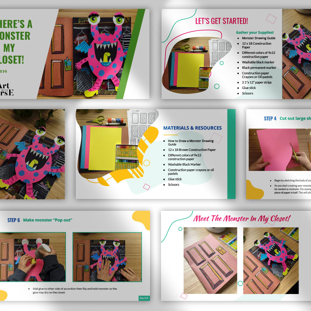 Monsters in my Closet Art Lesson | Digital Download – Art With Mrs. E
