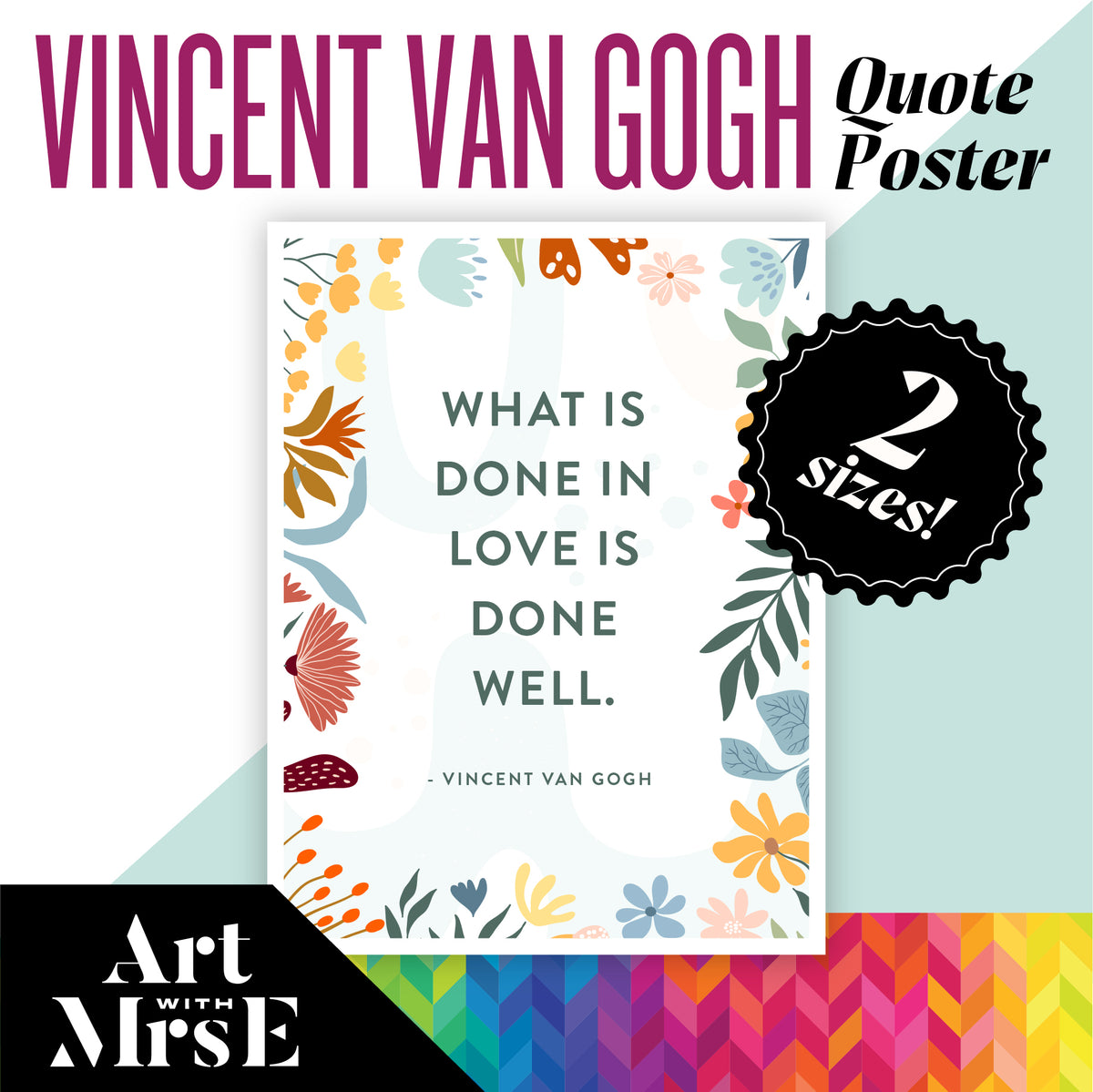 Vincent Van Gogh Quote Poster 1 | Digital Download – Art With Mrs. E