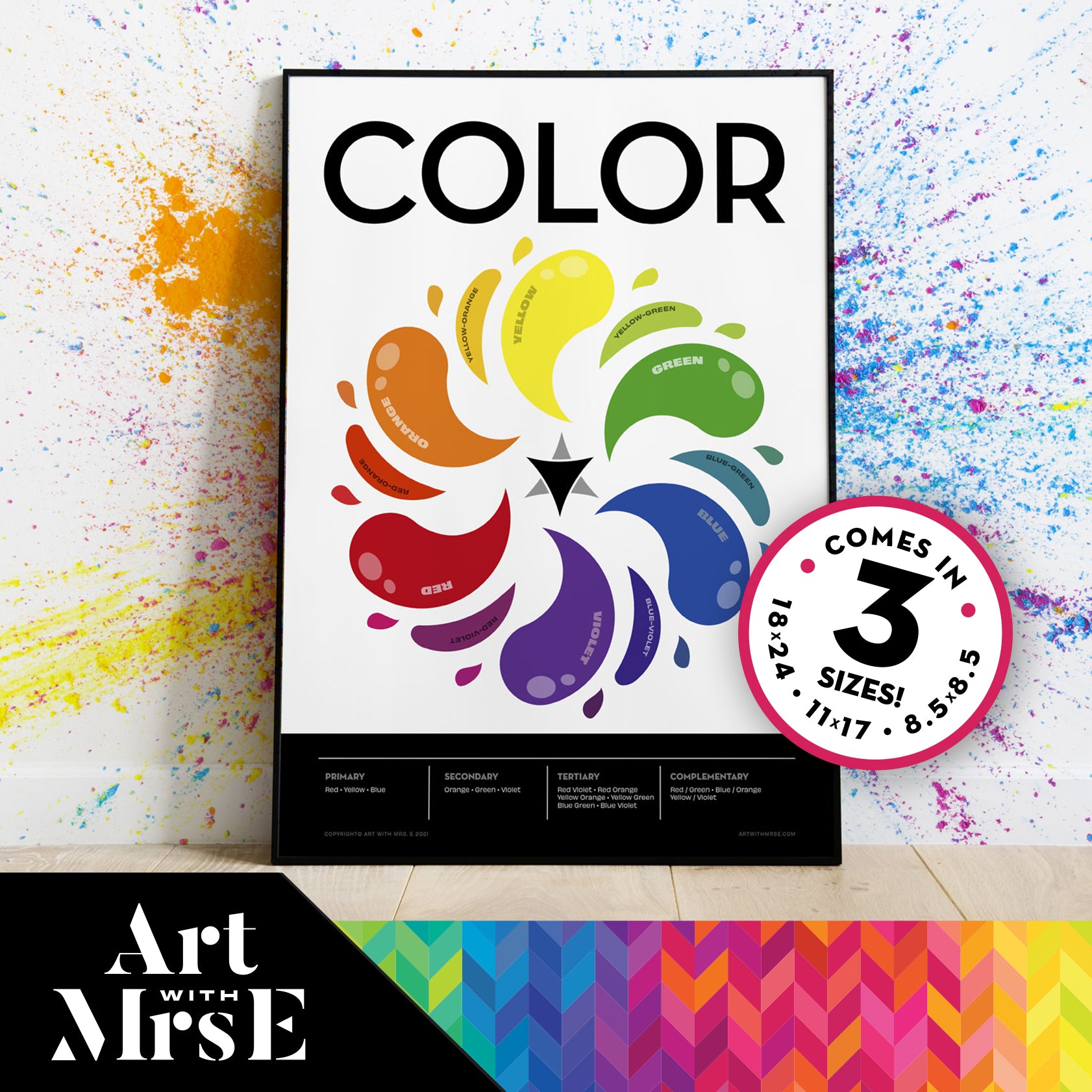 Paint Splatter Color Wheel | Digital Download – Art With Mrs. E