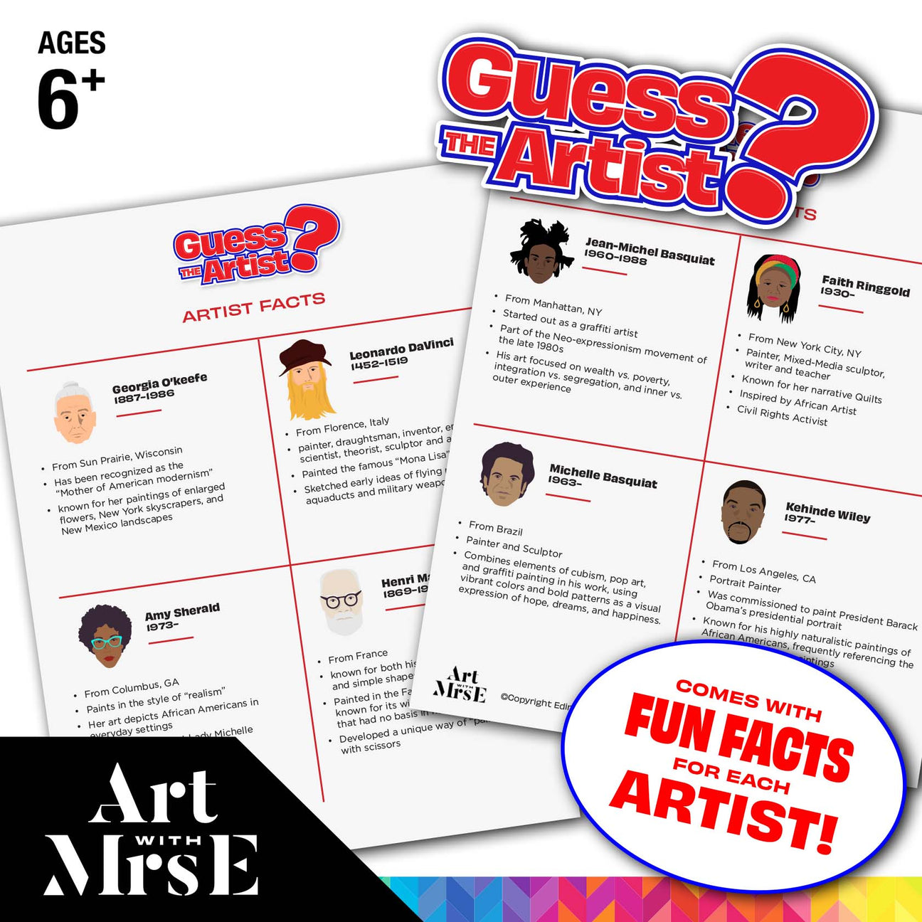 Guess the Artist! | Guess Who® Alternate Game! – Art With Mrs. E