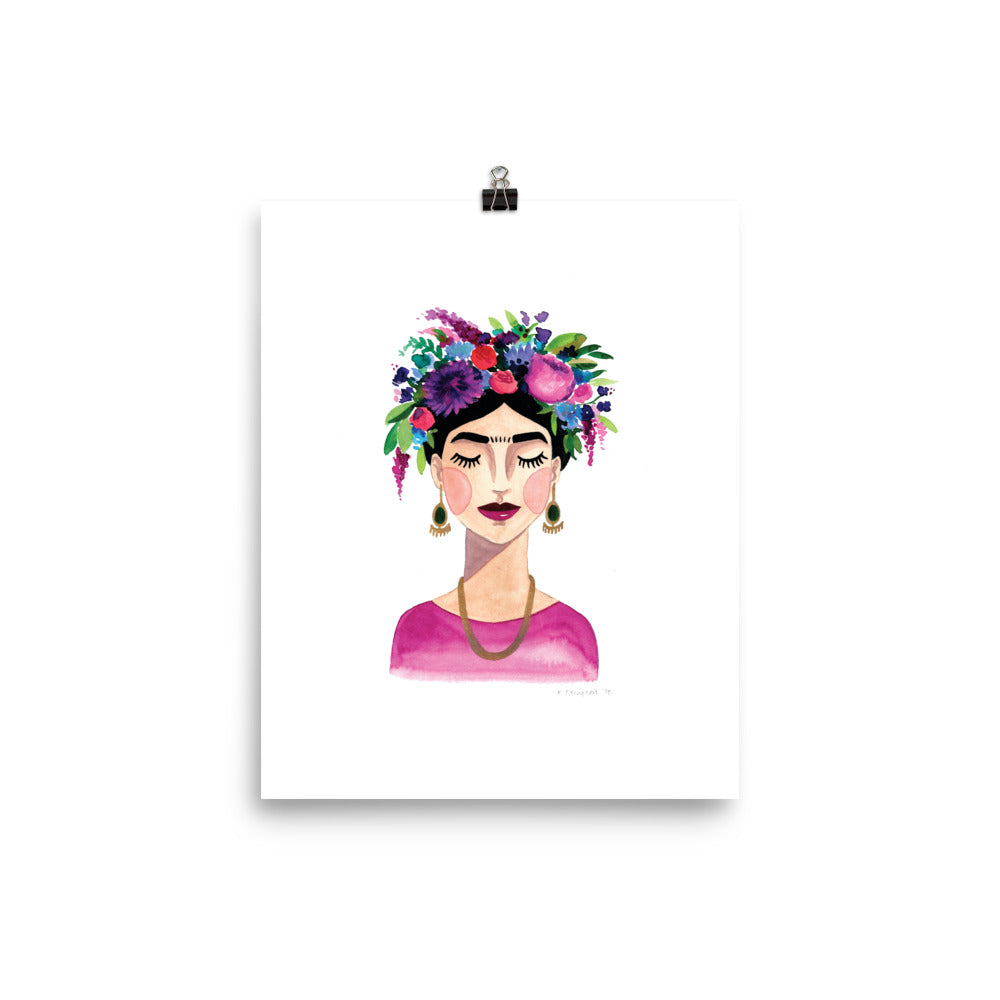 Floral Frida (Pink) Print – Art With Mrs. E